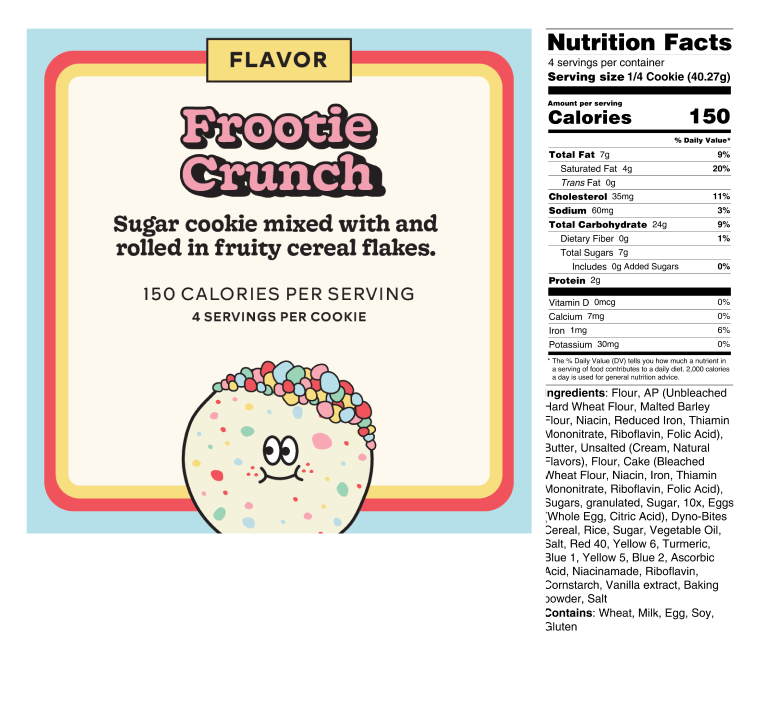 Frooties Nutrition Label Bulk Bin #5639 FROOTIES GRAPE (32 Pounds)